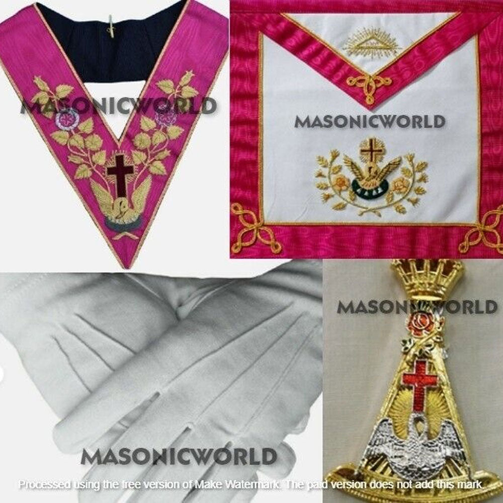 Masonic Regalia ROSE CROIX 18TH DEGREE Collar | Apron | Jewels | Glove ...