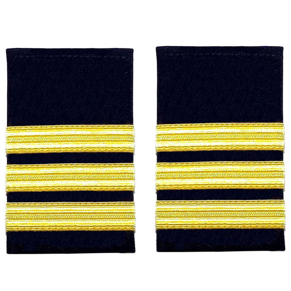 Pilot Captain Gold Strips Epaulettes,Pilot Airline,Merchant Marine 3 B ...